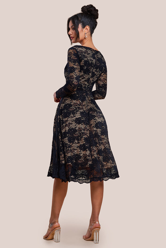 Wholesale Scalloped Lace A-line Midi Dress – City Goddess